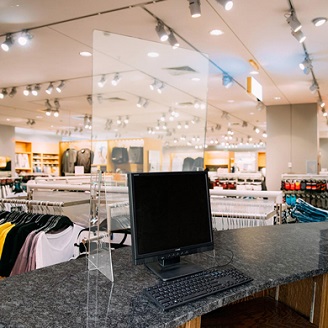 Acrylic Sneeze Guard Counter Shield with Optional Window - GarnetMidwestInc